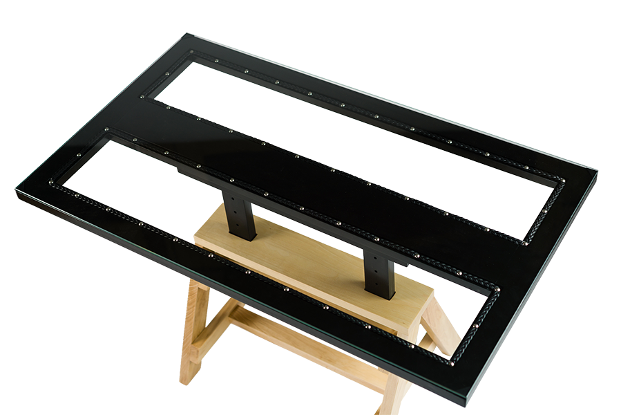 Table Treteau noire à tresses